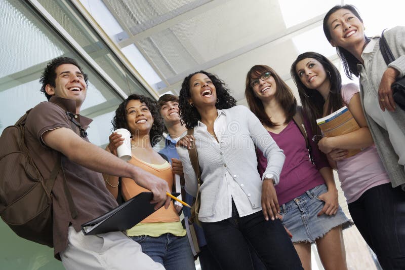 Group Of Students Standing With Professor Stock Image - Image of ...