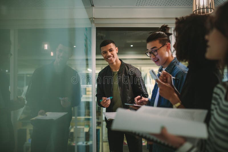 Group of Students Doing School Assignment Stock Image - Image of ...