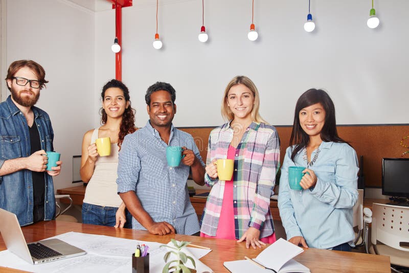 Group of Students in Startup Team Stock Image - Image of positive ...