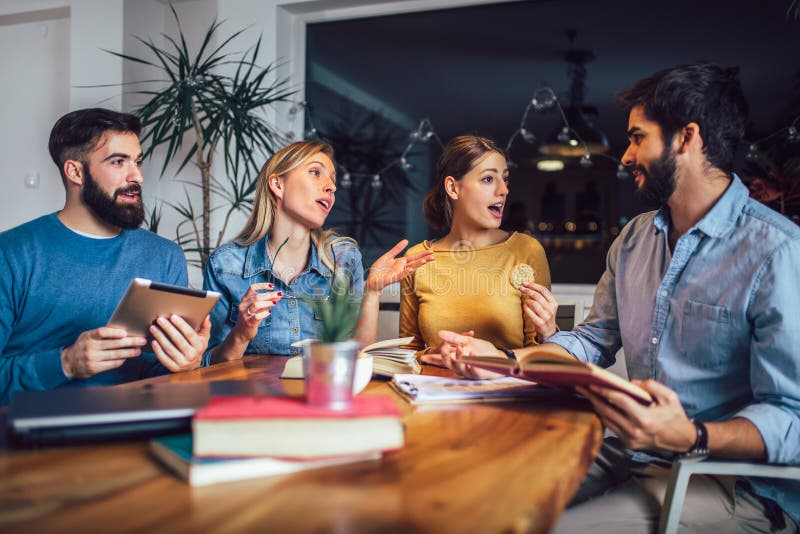 Students Study at Home. Learning and Preparing for University Exam ...