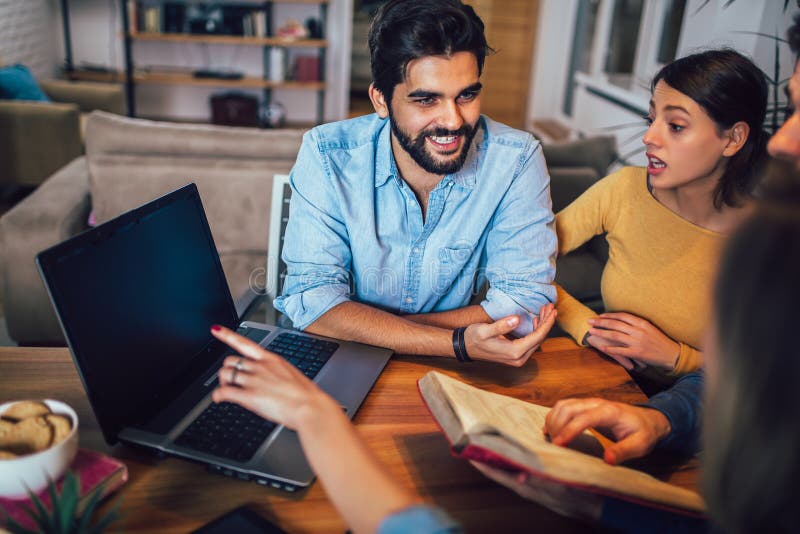 Students Study at Home. Learning and Preparing for University Exam ...