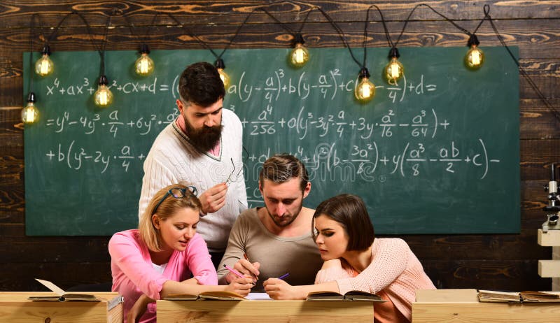 Group of Students Study at University. Group Courses Education. Group ...