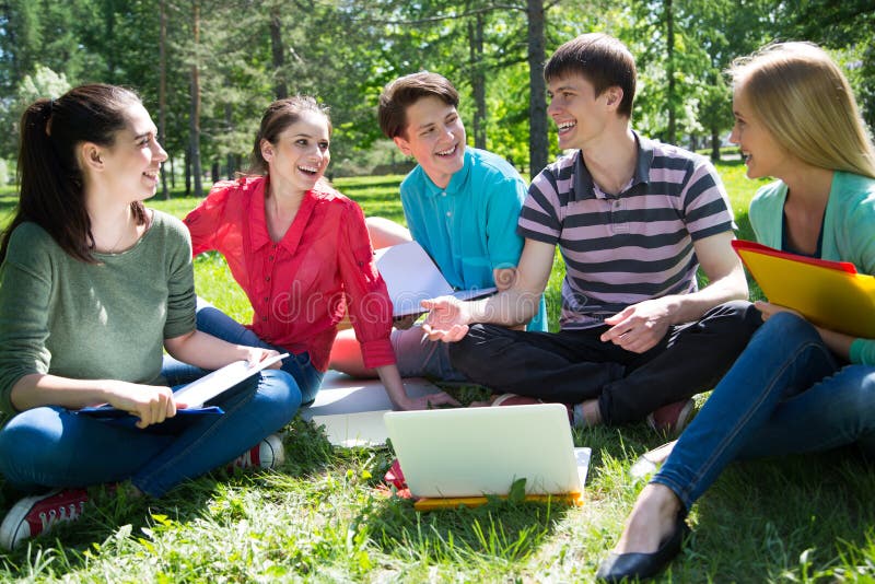Group of Students Studying Together Stock Image - Image of education ...