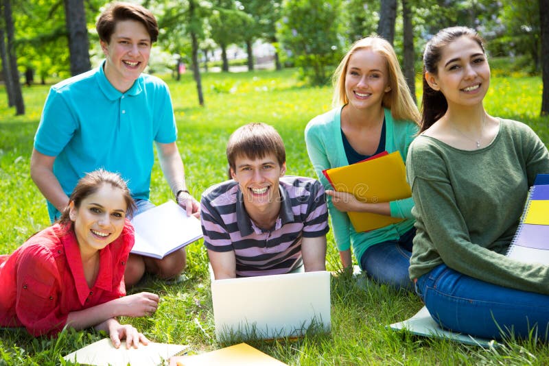 Group of Students Studying Together Stock Image - Image of happy ...