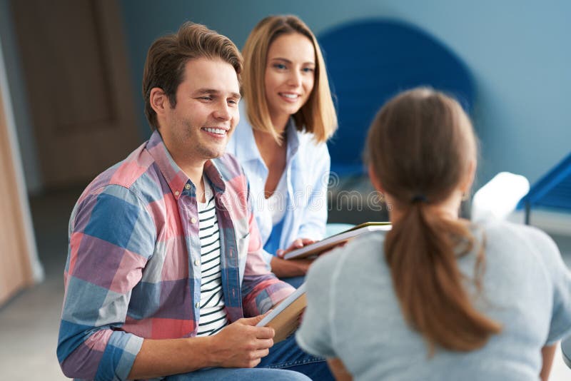 Group of Students Studying Together in the Campus Stock Photo - Image ...