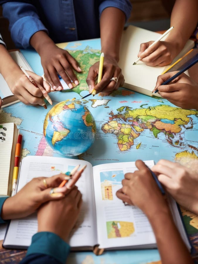 Group of Students Studying Together, Learning and Study in the World ...