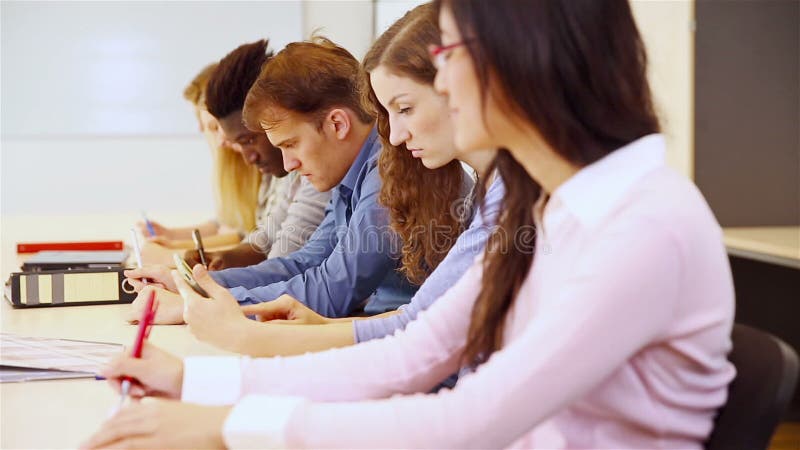 Group of Students Studying in University Stock Video - Video of study ...