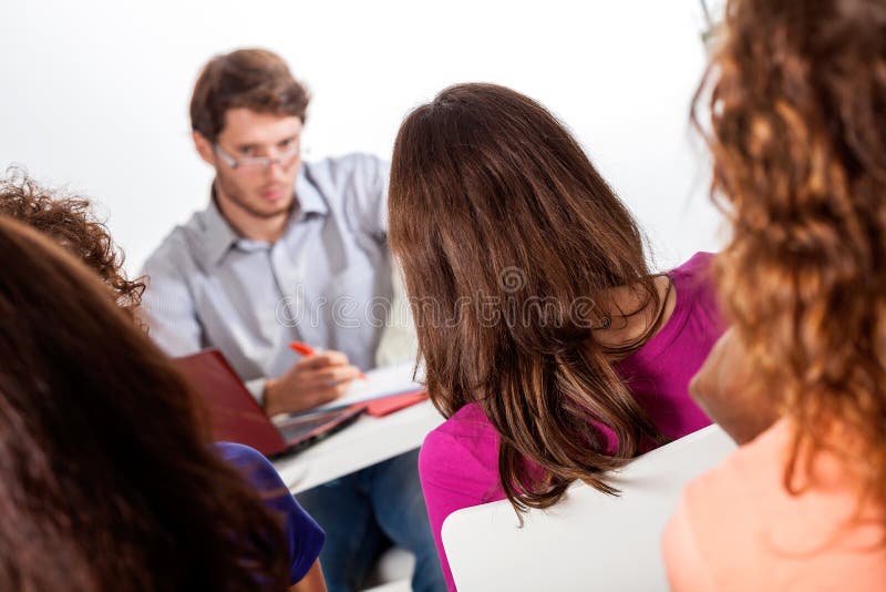 Group of Students Taking Part in Lecture Stock Image - Image of group ...