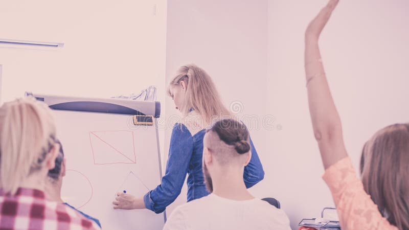 Teacher Teaching Mathematics To College Students Stock Image - Image of ...