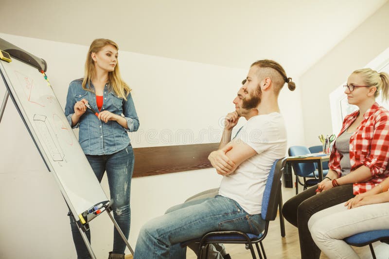 Teacher Teaching Mathematics To College Students Stock Image - Image of ...