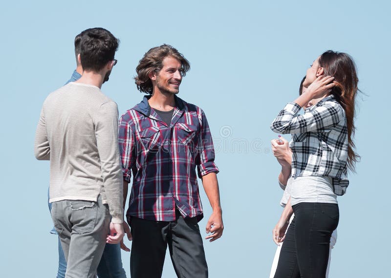 Group of Students Talking while Standing Outdoors Stock Image - Image ...