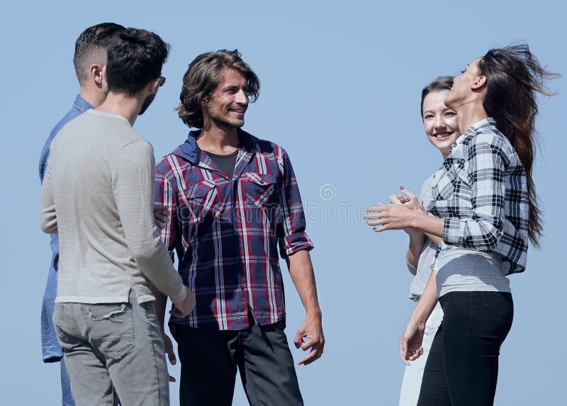 Group of Students Talking while Standing Outdoors Stock Photo - Image ...
