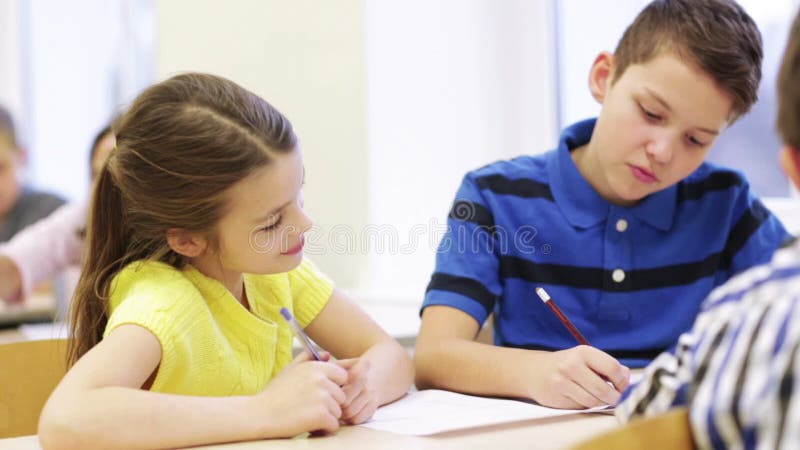 Group of Students Talking and Writing at School Stock Footage - Video of life, childhood: 47575852