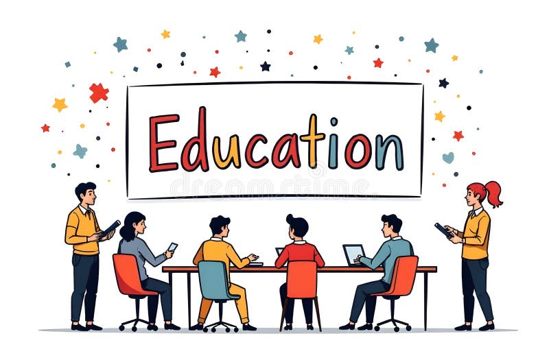 Group of Students and Teachers Using Digital Devices in Classroom ...