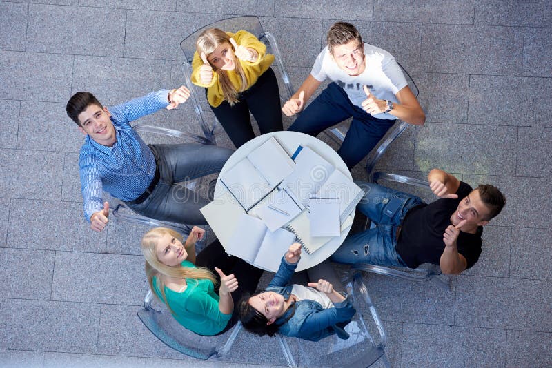 Group of students top view stock image. Image of notebook - 57778975