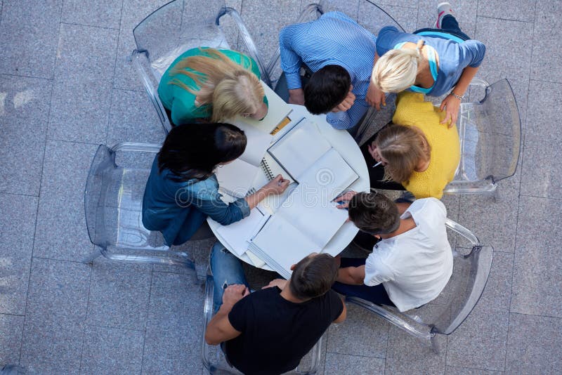 Group of students top view stock photo. Image of girl - 58015242