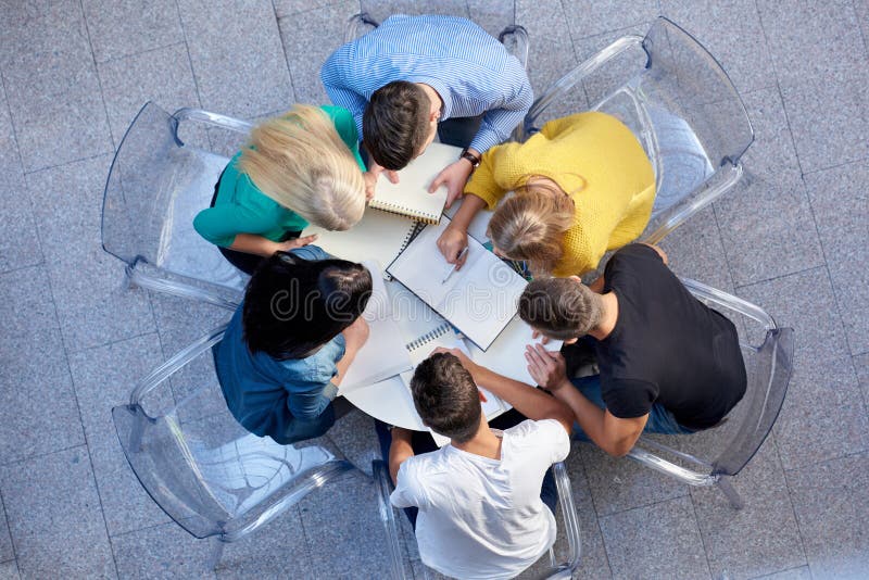 Group of students top view stock photo. Image of girl - 58274816