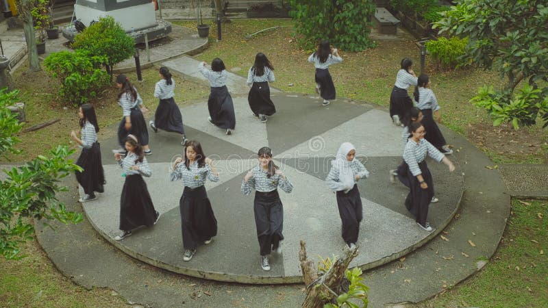 Students Performing Synchronized Dance Outdoors Stock Footage - Video ...