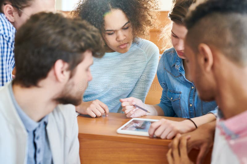 Using tabet in study stock photo. Image of institute - 118091832