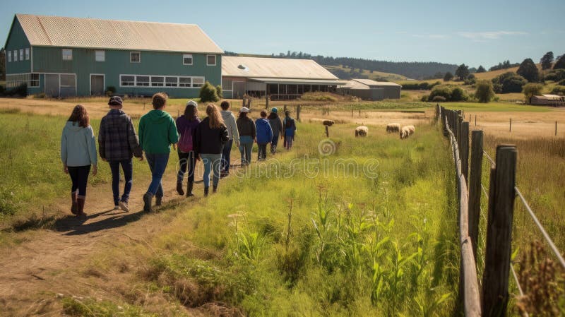 A Group of Students Visiting a Farm As Part of an Educational Field ...