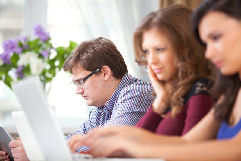 Group of students stock photo. Image of computer, team - 42913600