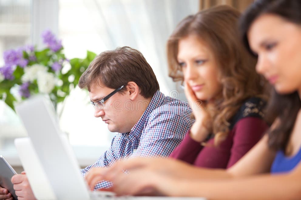 Group of students stock photo. Image of computer, team - 42913600