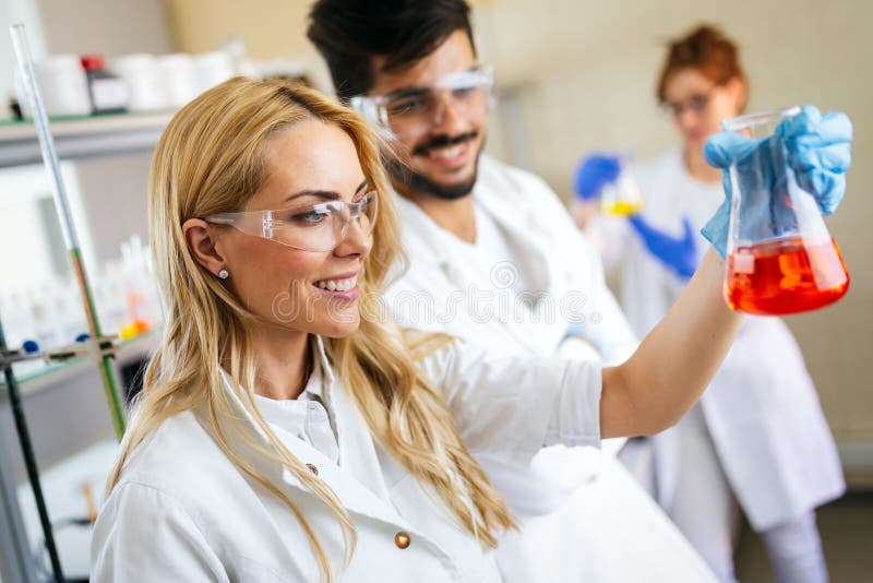 Group of Students Working at the Laboratory Stock Photo - Image of ...