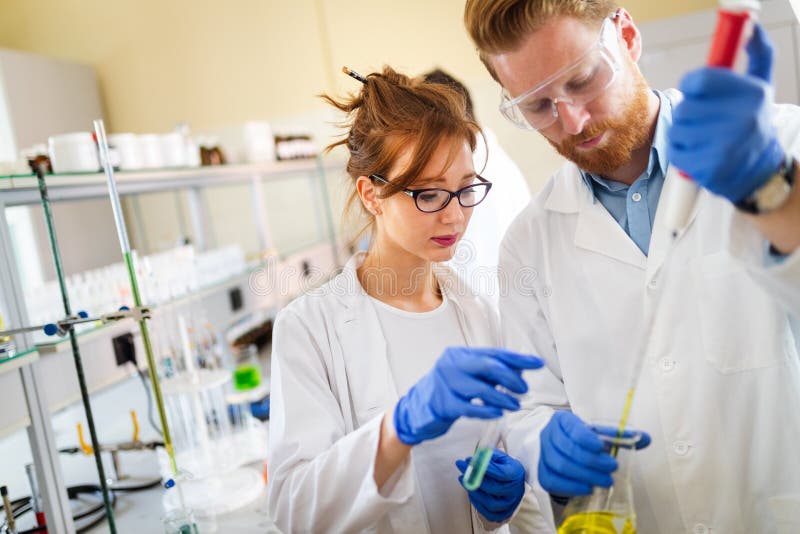 Group of Students Working at the Laboratory Stock Photo - Image of ...