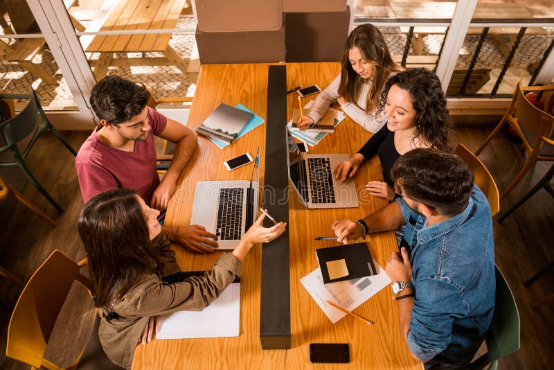 Group of Students Working Together Stock Photo - Image of school ...