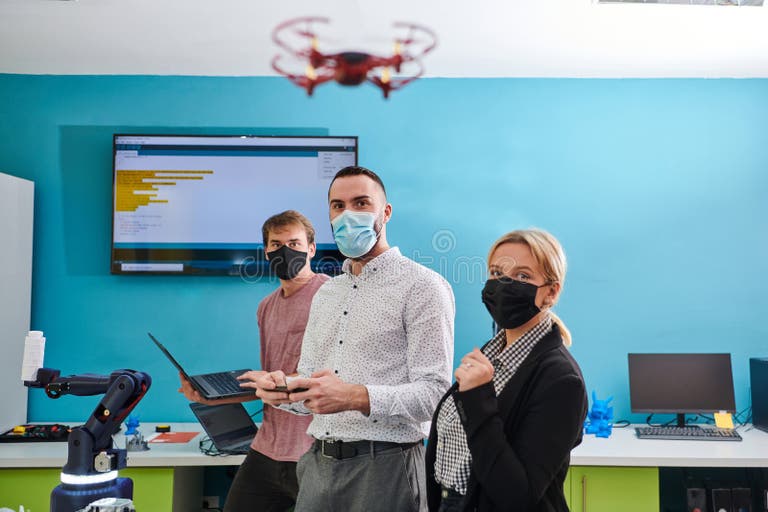 A Group of Students Working Together in a Laboratory, Dedicated To Exploring the Aerodynamic ...