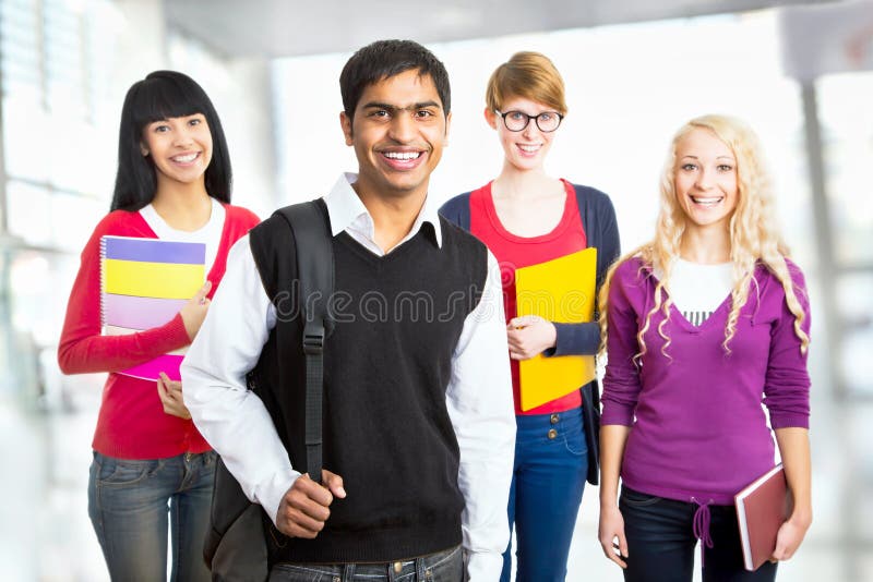 Group of students stock image. Image of college, library - 42430885