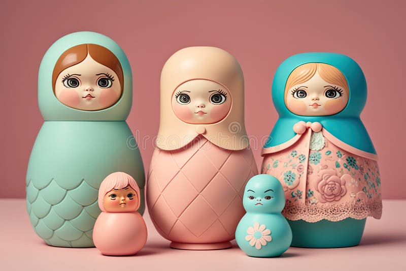 Group Studio Portrait of Fat Russian Nesting Dolls , Concept of Size ...