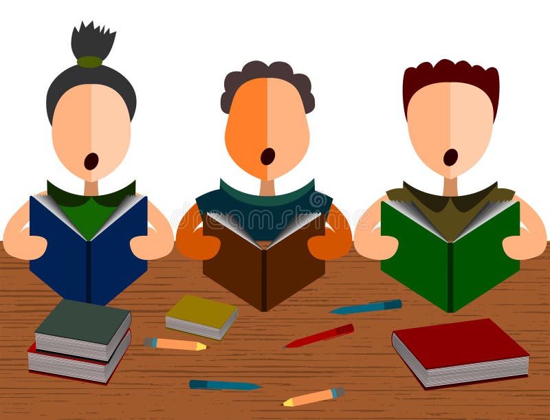 Group study stock illustration. Illustration of read - 21805966