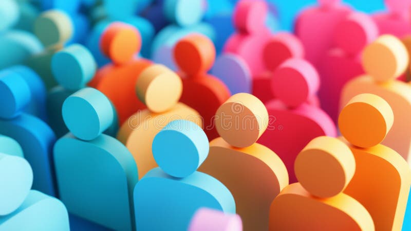 Colorful Abstract Human Figures in Gradient Hues Stock Image - Image of ...