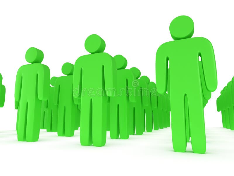 Group of Stylized Green People Stand on White Stock Illustration ...