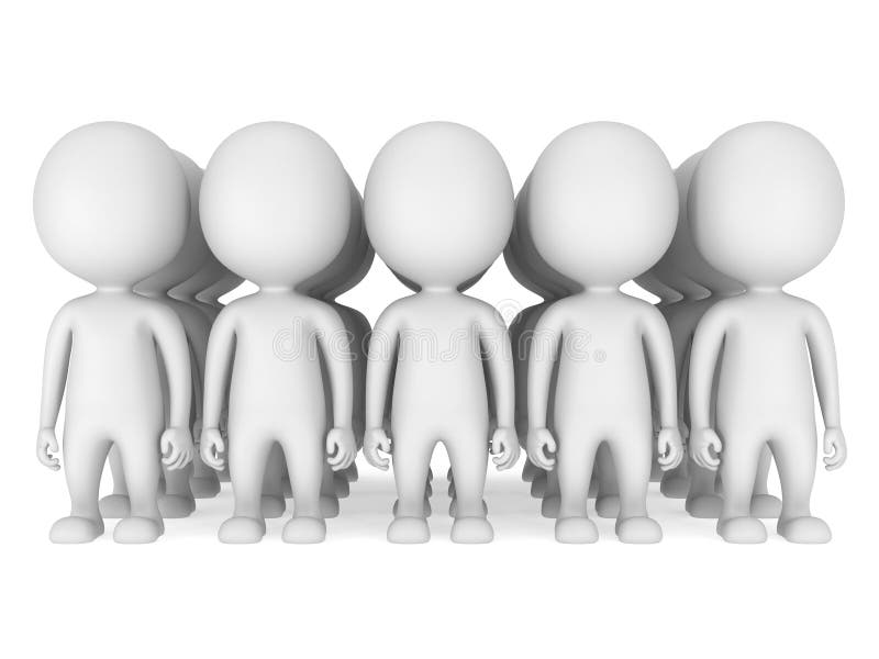 Group of Stylized White People Stand on White Stock Illustration ...