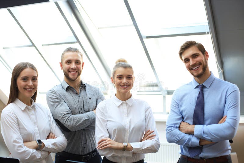 Group of Successful Business People on the Background of the Office ...