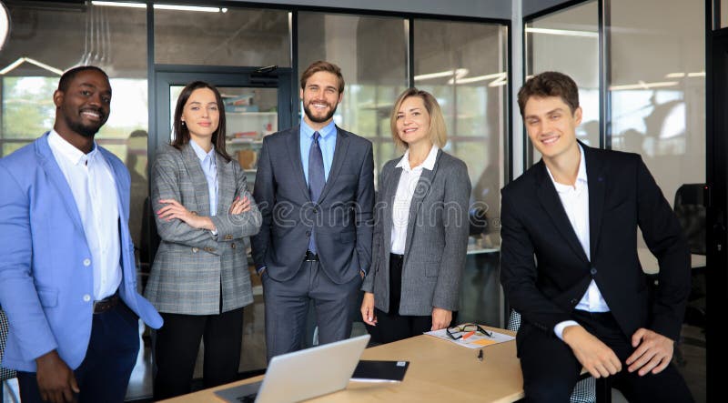 Group of Successful Business People on the Background of the Office ...