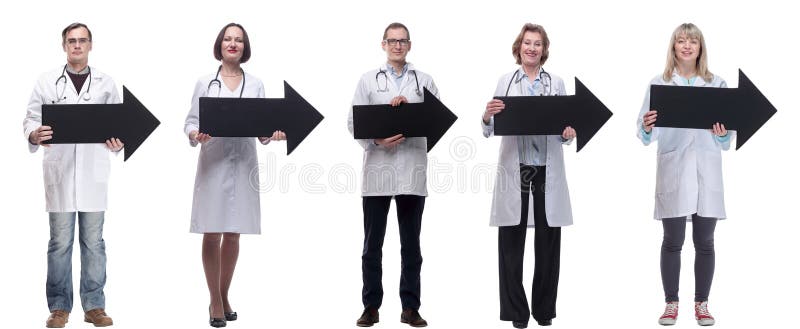 Group of Successful Business People with Black Arrow Stock Image ...