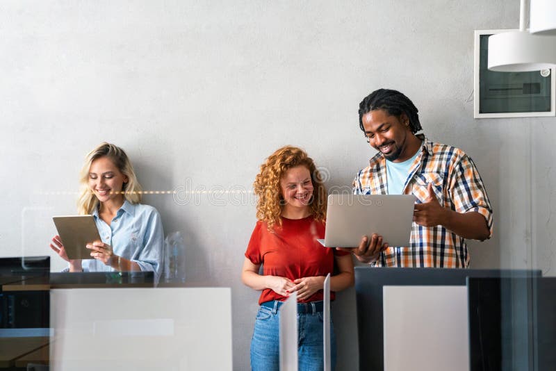 Group of Successful Business People, Designers Working Together on ...