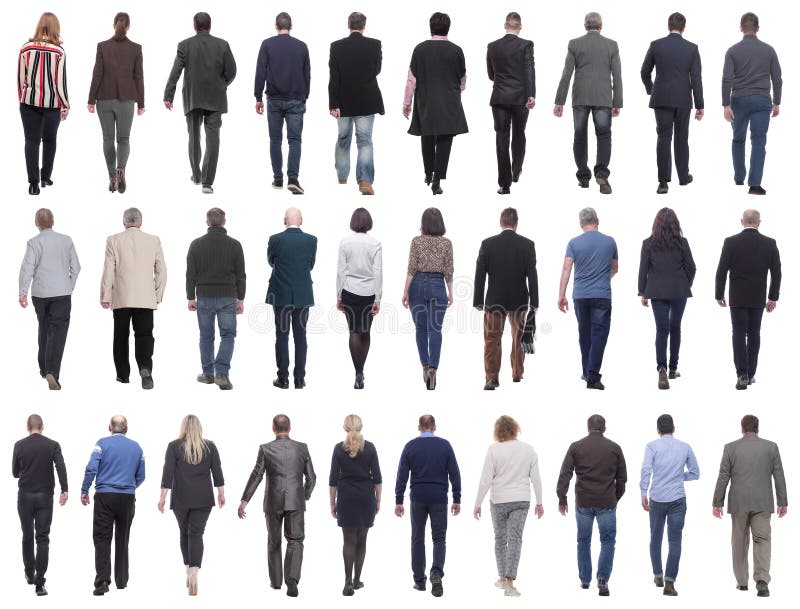 Group of Successful Business People in Motion Isolated Stock Photo ...