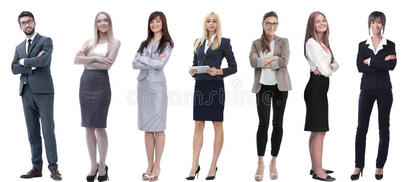 Group of Successful Business People Standing in a Row. Stock Image ...