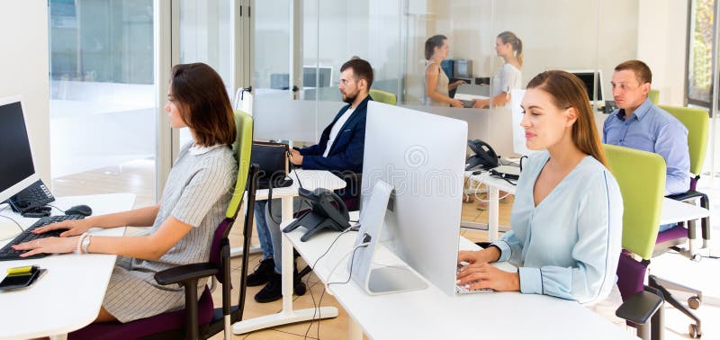 Group of Successful Business People during daily Work in Modern Co ... Group of Successful Business People during daily Work in Modern Co ...