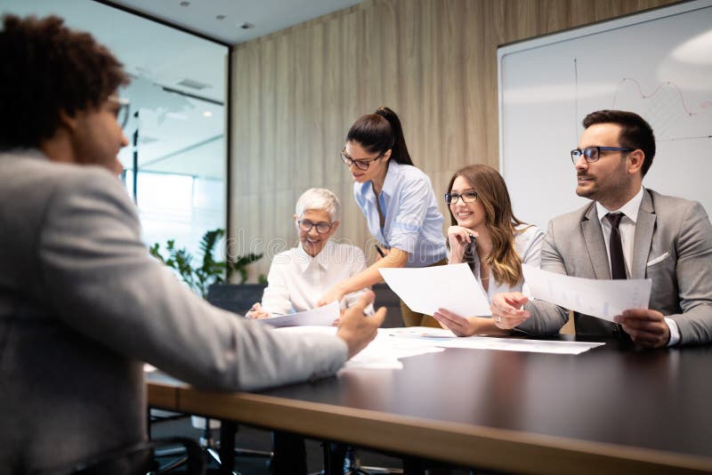 Group of Successful Business People at Work in Office Stock Image ...