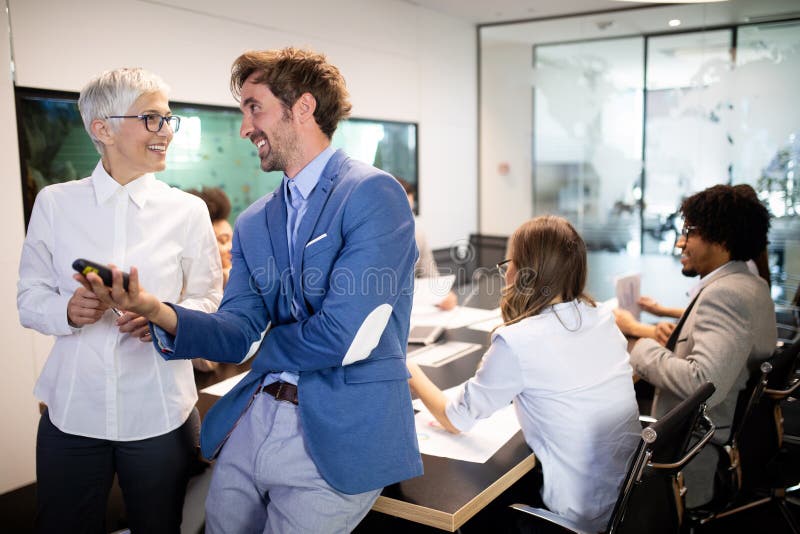Group of Successful Business People at Work in Office Stock Image ...