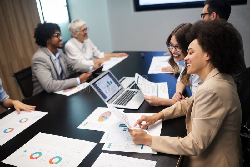 Group of Successful Business People at Work in Office Stock Image ...