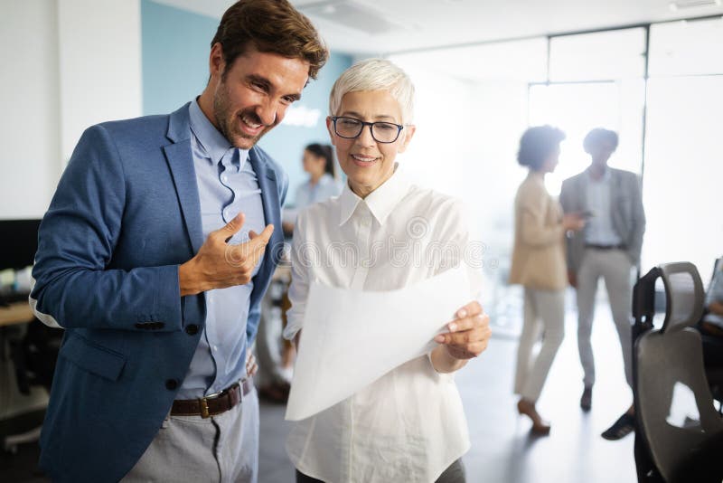 Group of Successful Business People at Work in Office Stock Photo ...