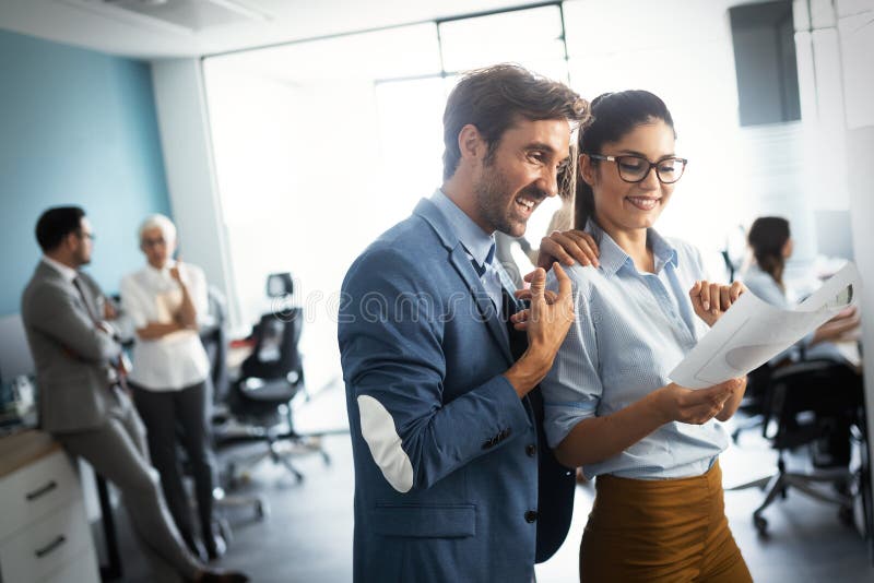 Group of Successful Business People at Work in Office Stock Photo ...