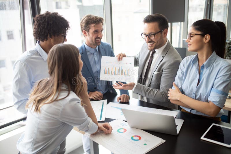 Group of Successful Business People at Work in Office Stock Photo ...