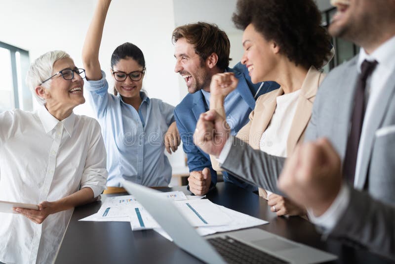 Group of Successful Business People at Work in Office Stock Image ...